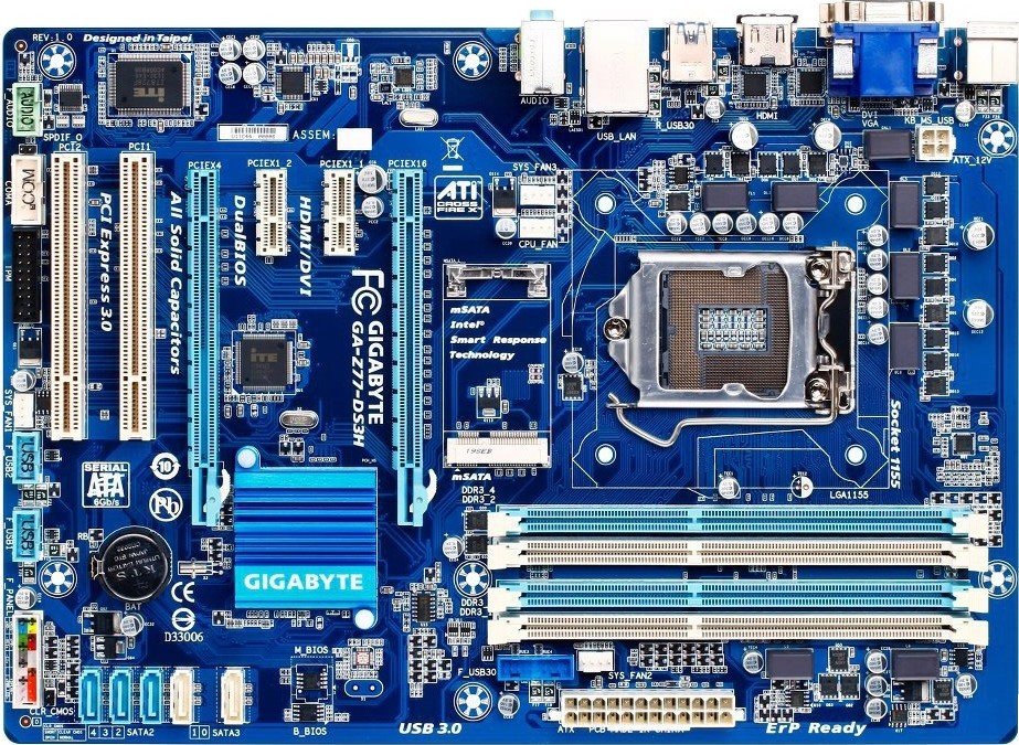 Материнская плата GigaByte GA-Z77-DS3H s-1155 Z77 купить | Elmir - цена ...