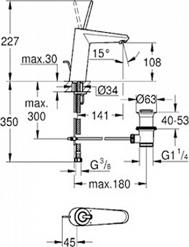 Смеситель для раковины Grohe Eurodisc Joy 23427LS0 Chrome купить ...