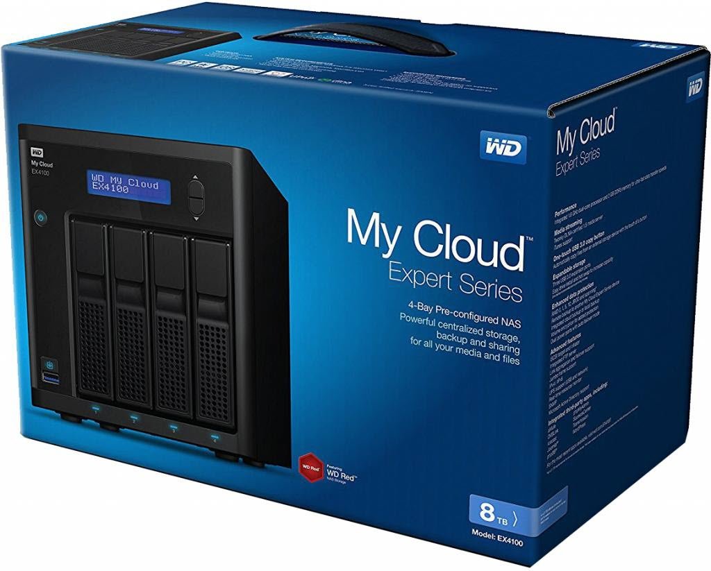 Сетевое хранилище NAS WD My Cloud EX4100 8Tb (WDBWZE0080KBK-EESN ...