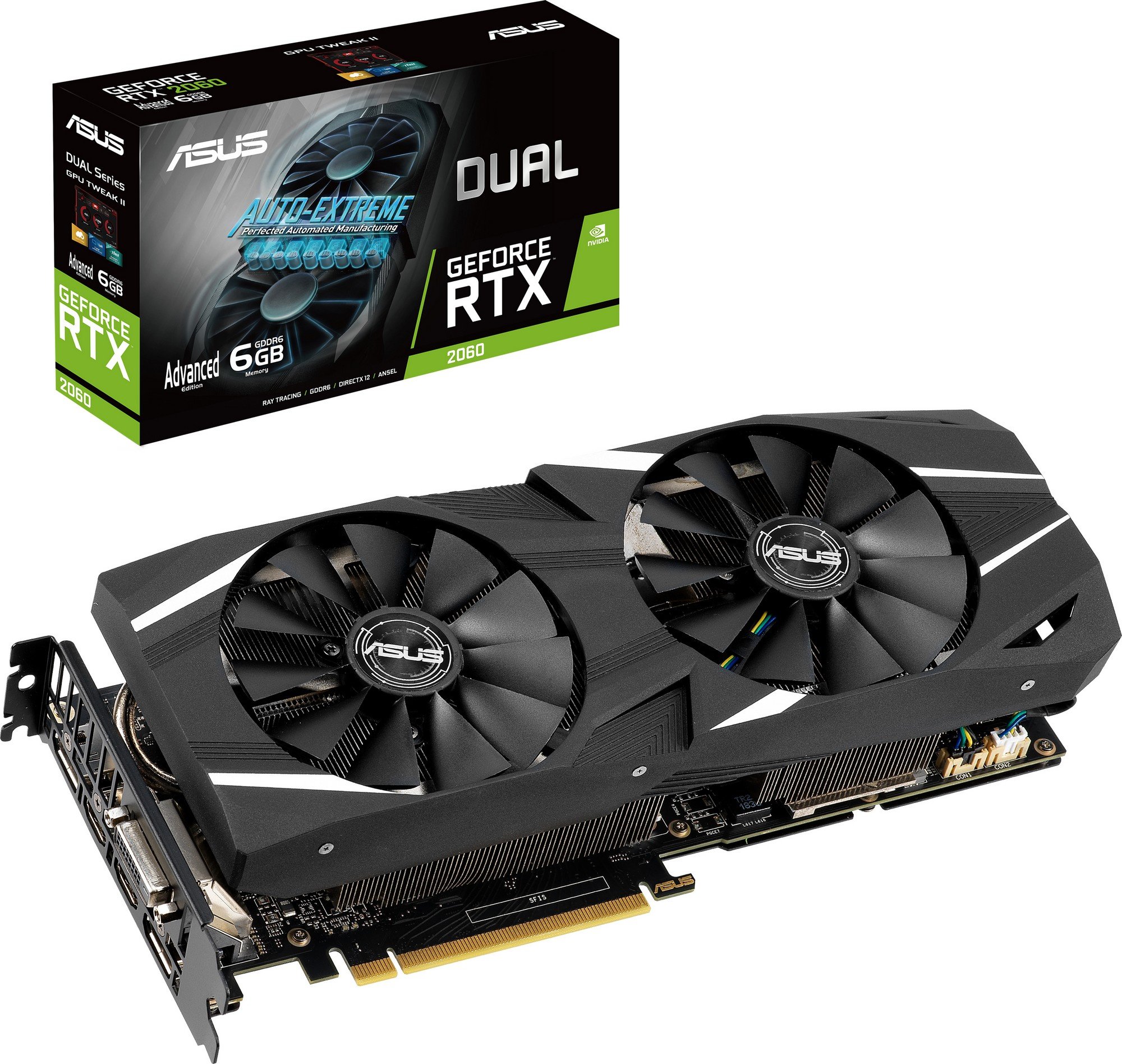 Видеокарта Asus PCI-E GeForce RTX2060 6GB DDR6 (DUAL-RTX2060-A6G ...