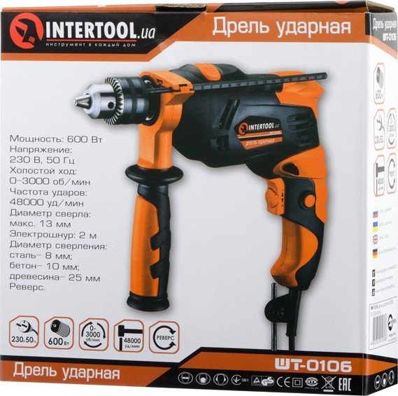 Электродрель Intertool WT-0106 купить | ELMIR - цена, отзывы, характеристики