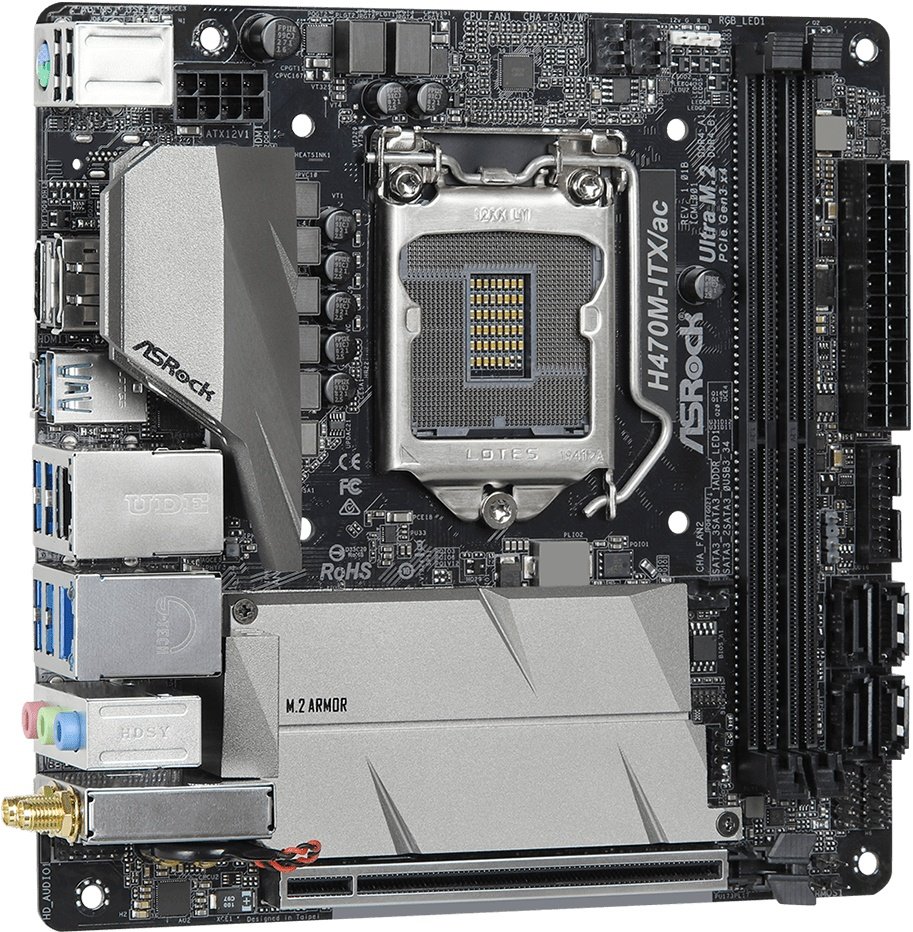 Материнская плата ASRock H470M-ITX/AC s-1200 H470 купить | Elmir - цена ...