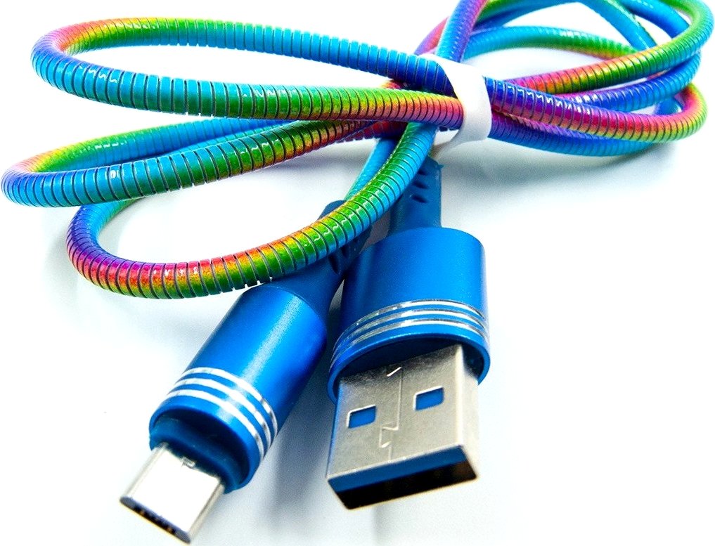 Кабель USB AM -> micro-USB Dengos 1 м Rainbow (PLS-M-PRUZH-RAINBOW ...
