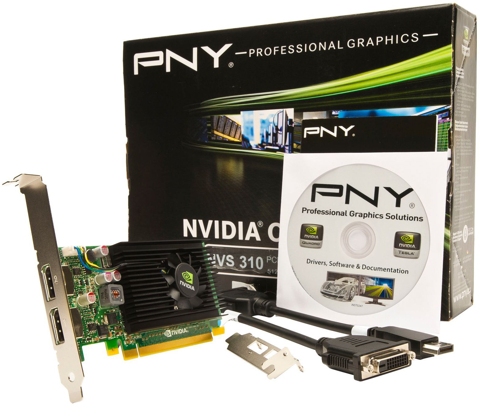 Видеокарта PNY PCI-E Quadro NVS 310 512MB DDR3 (VCNVS310DVI-PB ...