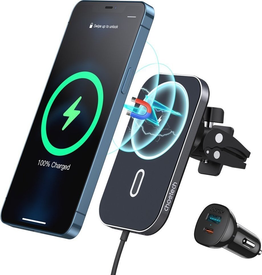 Бездротовий зарядний пристрій Choetech Car Magnetic Mount Inductive Qi ...