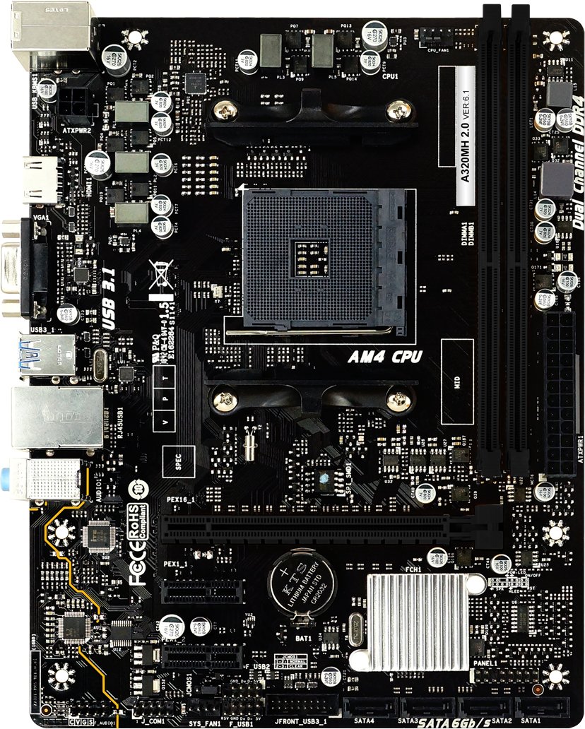 Материнская плата Biostar A320MH 2.0 s-AM4 A320 купить | Elmir - цена ...