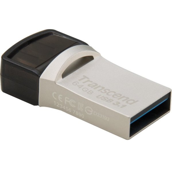 USB Type-C флеш накопитель 64GB Transcend JetFlash 890 Silver ...