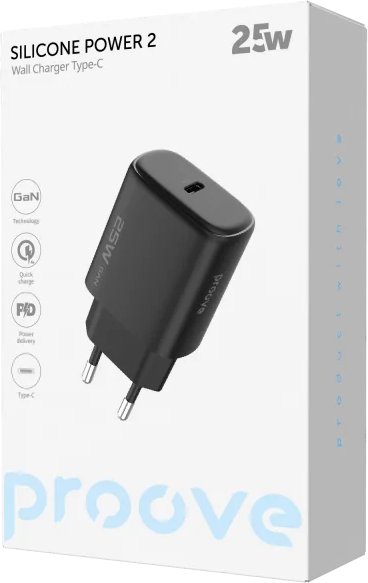 Сетевое З/У Proove Silicone Power 2 25W Type-C Black (WCSP25010001 ...