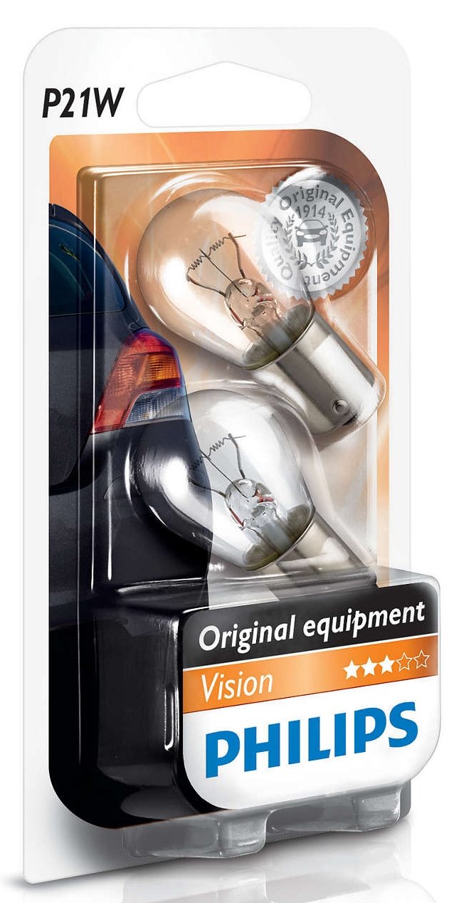 Автолампа Philips P21W 12498B2 Vision Blister (2 шт.) купить | ELMIR ...