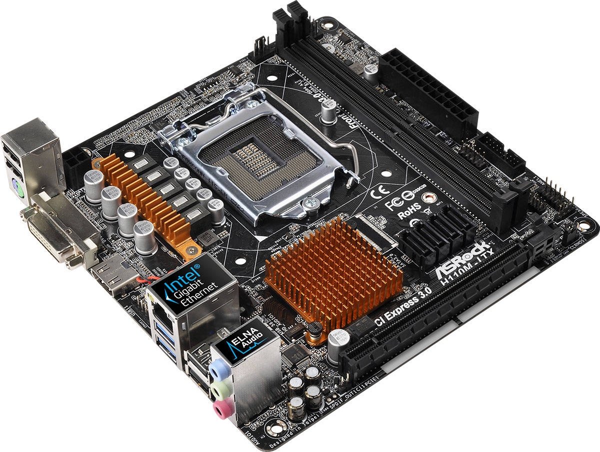 Материнская плата ASRock H110M-ITX s-1151 H110 купить | Elmir - цена ...