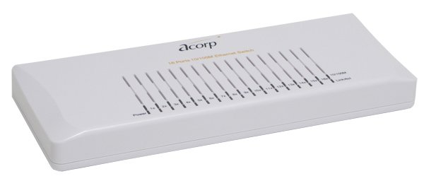 Коммутатор Acorp HU16DP 16 портов 100Mbit купить | ELMIR - цена, отзывы ...