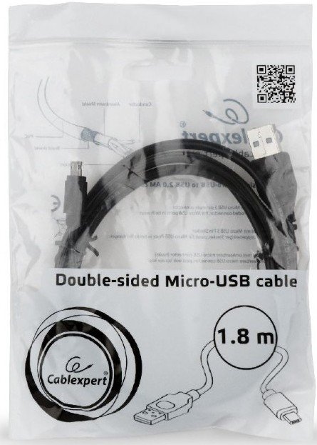 Кабель USB -> micro-USB Double-sided Cablexpert 1.8 м (CC-USB2-AMmDM-6 ...